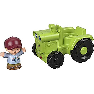 Fisher-Price Little People Toddler Farm Toy Helpful Harvester Tractor & Farmer Figure For Pretend Play Ages 1+ Years