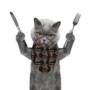 Kwanzaa Dog Bandana Kinara African American Harvest Holiday Decor Pet Puppy Collar Scarf Costume