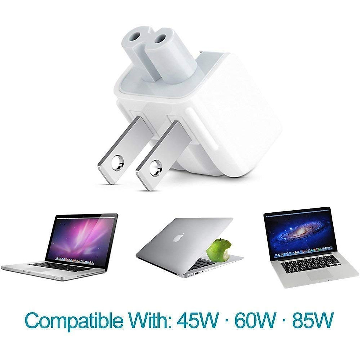 Mac AC Wall Adapter Plug Duckhead US Wall Charger AC Cord US Standard Duck Head for MacBook Mac iBook/iPhone/iPod AC Power Adapter Brick (2 PCs)