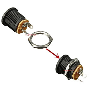 Lsgoodcare 30Pack 5.5MM x 2.1MM Female DC Power Jack 3Pin Panel Mount Connector with Dustproof Plug (5.5 * 2.1mm)