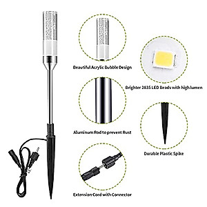 GreenClick Pathway Lights Outdoor, Extendable 6 Pack 570 Lumen Bright LED Path Lights, IP65 Waterproof 12V Landscape Lighting Cool White Acrylic Bubble Garden Lights for Lawn Patio Yard, 6000K