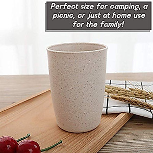Wheat Straw Dinnerware Sets (16pcs) Beige-Unbreakable Microwave Safe-Lightweight Bowls, Cups, Plates Set-Reusable, Eco Friendly,Dishwasher Safe,Wheat Straw Plates,Wheat Straw Bowls, Cereal Bowls