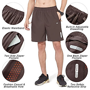 NORTHYARD Men's Athletic Running Shorts Quick Dry Workout Shorts 7"/ 5"/ 9" Lightweight Sports Gym Basketball Shorts Hiking Exercise Coffee XL