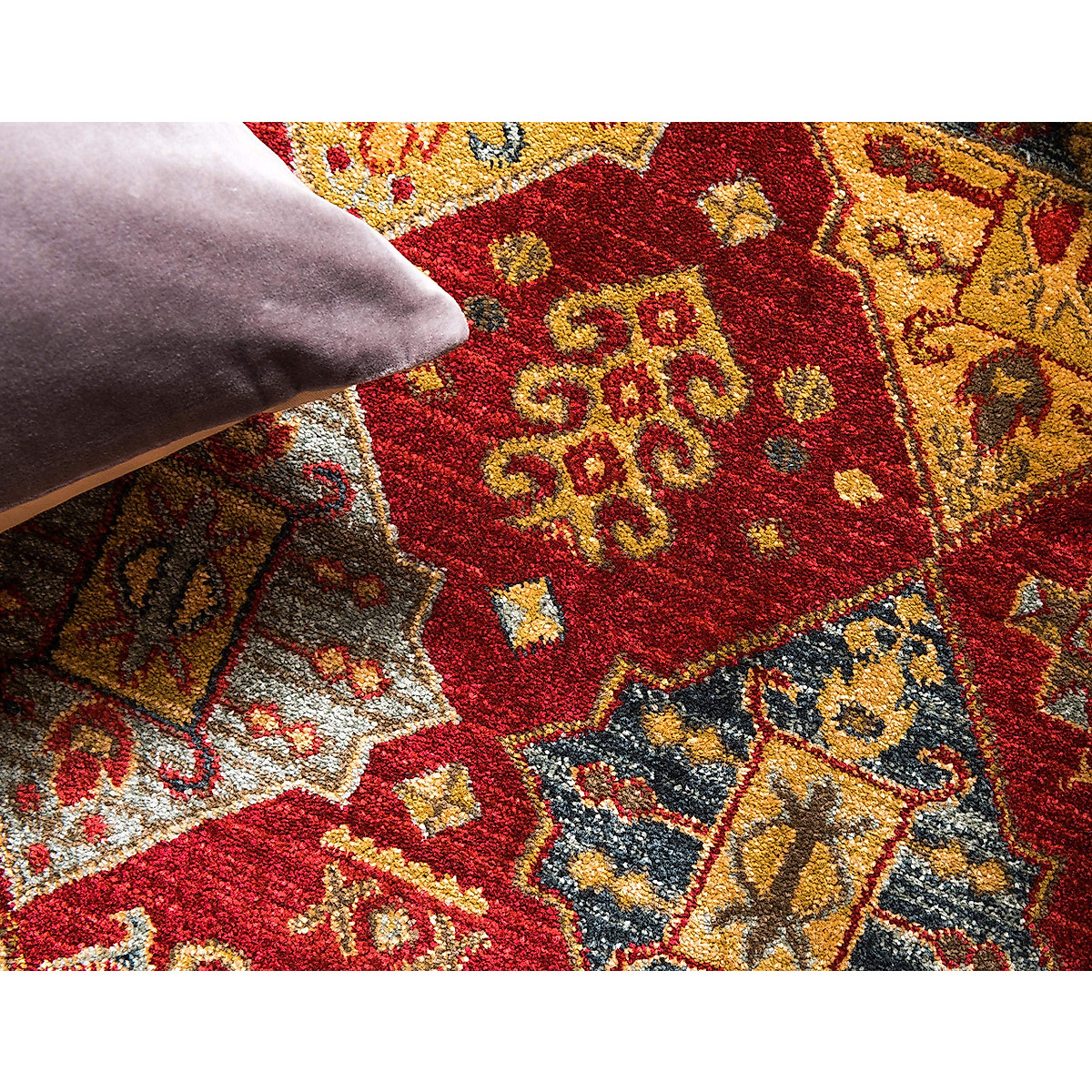 Unique Loom Sahand Collection Border Floral Geometric Area Rug (2' 7" x 6' 7" Runner, Red)