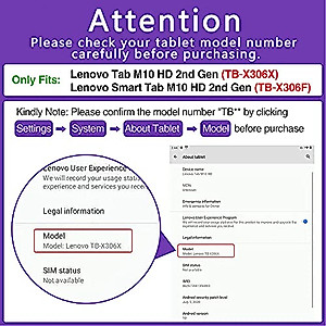 Case for Lenovo Tab M10 HD (2nd Gen)& Nook 10" HD Tablet,Standing Origami Protective Folio Cover for Lenovo Tab M10 HD Gen 2 [TB-X306F/TB-X306X],(Not for M10 HD) Black