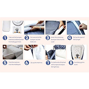 sucarlon Baby Gym Play Mat,Baby Nest Cover,Baby Lounger,Co Sleeper For Baby In Bed,Thick & Plush Play Gym,Thicker Non-Slip Baby Activity Gym,for Ages 1 to 36 Months,Suitable Gift for Nnewborn