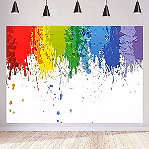 Paint Splatter Backdrop for Party Painting Art Party Decorations MEETSIOY 7x5ft Abstract Cartoon Painting Photography Background Themed Party Banner Photo Booth YouTube Backdrop PMT880