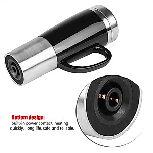 Yosoo Health Gear 450ml Car Travel Heating Mug, Travel Car Electric Cup, Stainless Steel Car Heated Kettle with Car for Heating Water Coffee Tea Milk (12V)