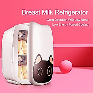 LZTET Mini Fridge for Bedroom - Car, Office Desk College Dorm Room - 12V Small Refrigerator for Food, Drinks, Skincare, Beauty Breast Milk (White)