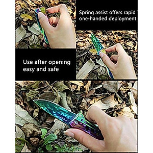 ALBATROSS EDC Cool Sharp Tactical Folding Pocket Knife,SpeedSafe Spring Assisted Opening Knifes with Liner Lock,Pocketclip,Glass Breaker,Seatbelt Cutter(Multi)