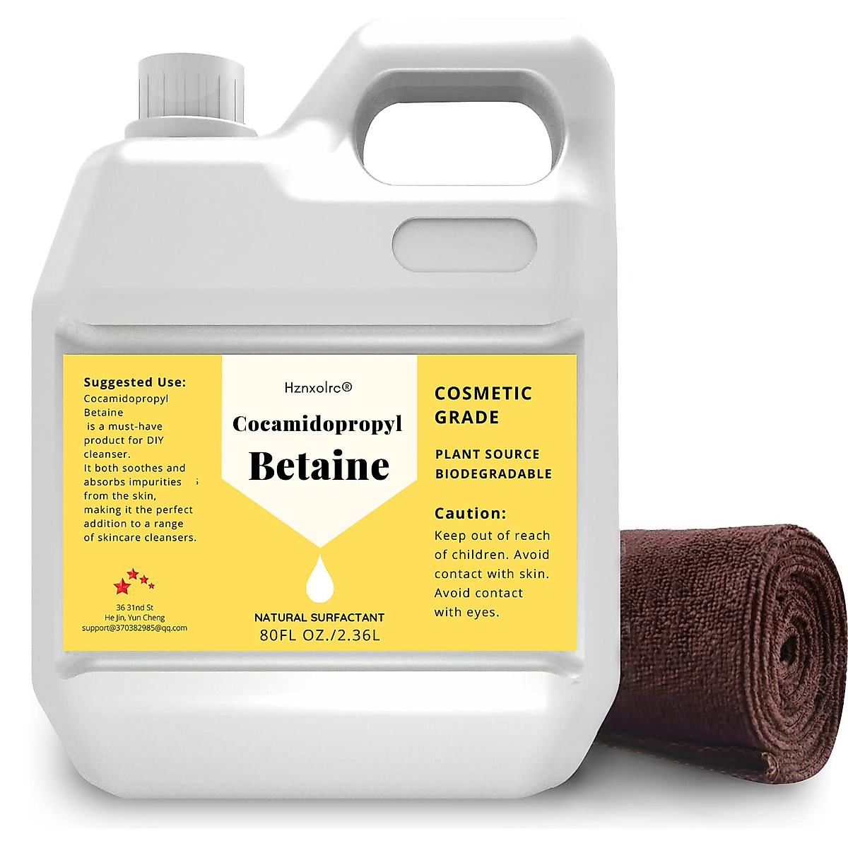 Hznxolrc 80 fl oz Pure Cocamidopropyl Betaine Natural Surfactant, Premium Coco Betaine Liquid, Cosmetics Grade