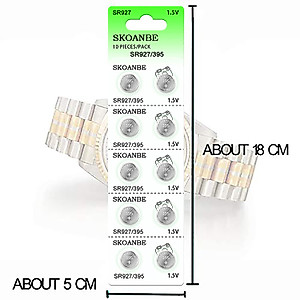 SKOANBE 10PCS LR926 SR927SW 1.5V AG7 399 395 395A LR57 Button Coin Cell Watch Battery