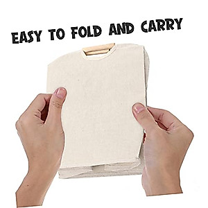 QUMIIRITY Laundry Basket Storage Pouch Foldable Laundry Hamper Storage Basket Dirty Laundry Travel Bag Laundry Hamper with Handle Foldable Laundry Rack Nursery Hamper Container Pe Film Beige