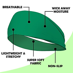 LOTUS78 Workout Headbands for Women Non Slip, 8Pcs Soft Elastic Sports Hair Bands for Women's Hair, Wide Headbands for Woman, Fashionable Head Bands for Women's Hair, Daily-use Headbands (Smile icon)