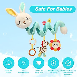 JERICETOY Infant Car Seat Toys, Stroller Toy, Carseat Toys for Infants Hanging Crib Activity Toy for Crib Bed Stroller Car Seat, Hanging Rattle Toy