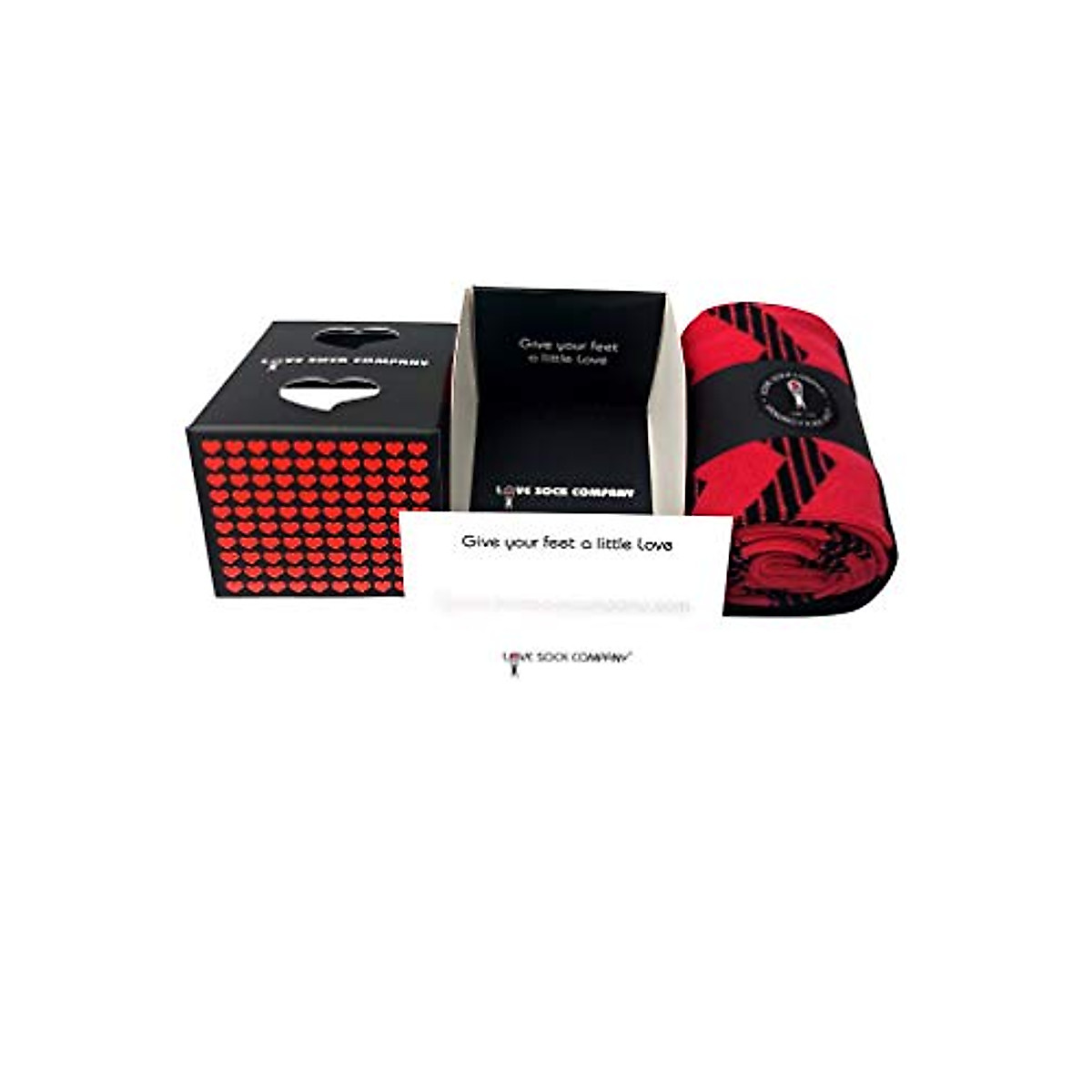 Love Sock Company Zig Zag Red Dress Socks Black Stripes - Individually Gift Box - Groomsmen socks - Christmas stocking Stuffers - Organic Cotton - Made in Europe (Red, 1)