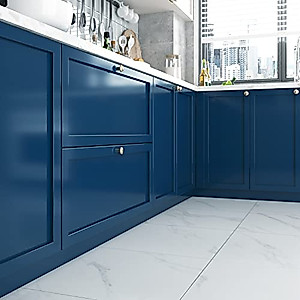 WESTICK Blue Contact Paper for Cabinets Peel and Stick Self Adhesive Removable Dark Blue Wallpaper Peel and Stick Countertop Contact Paper Waterproof Navy Blue Wallpaper for Bedroom Walls 17.71"x393"