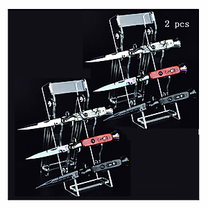 Knife Display Stand Arcylic (9.8×3.8 in) 2 Pcs,Fold