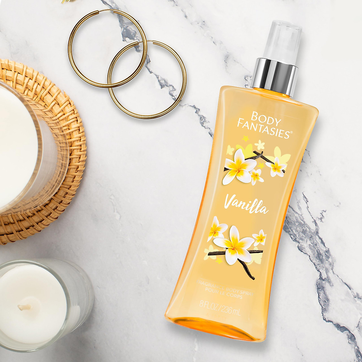 Body Fantasies Fragrance Body Spray, Vanilla, 8 Ounce