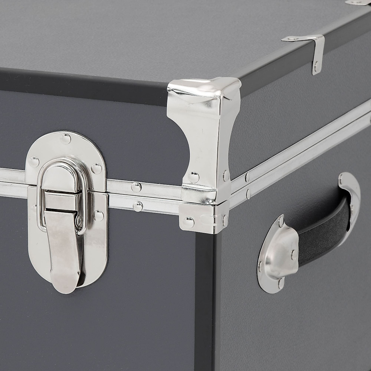 30" Trunk with Wheels & Lock, Wood Storage Container for Adults, Multiple Colors (Color : Gray)