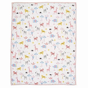 Lambs & Ivy Snuggle Jungle Pastel Safari Cotton Jersey 3-Piece Crib Bedding Set