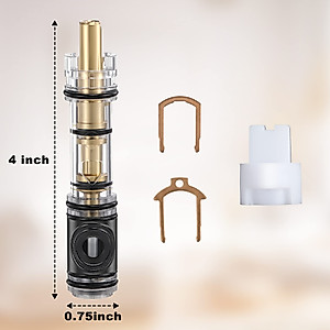 Enhon 4 Pack 4 Pack Dual Seal Cartridge Replacement Compatible with Moen 1225 1225B, One-Handle Kitchen and Bathroom Faucet Cartridge Fits Single Handle Faucet/Showers, Brass