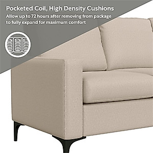 Hillsdale Furniture Matthew Fabric Upholstered Sofa Oatmeal Beige