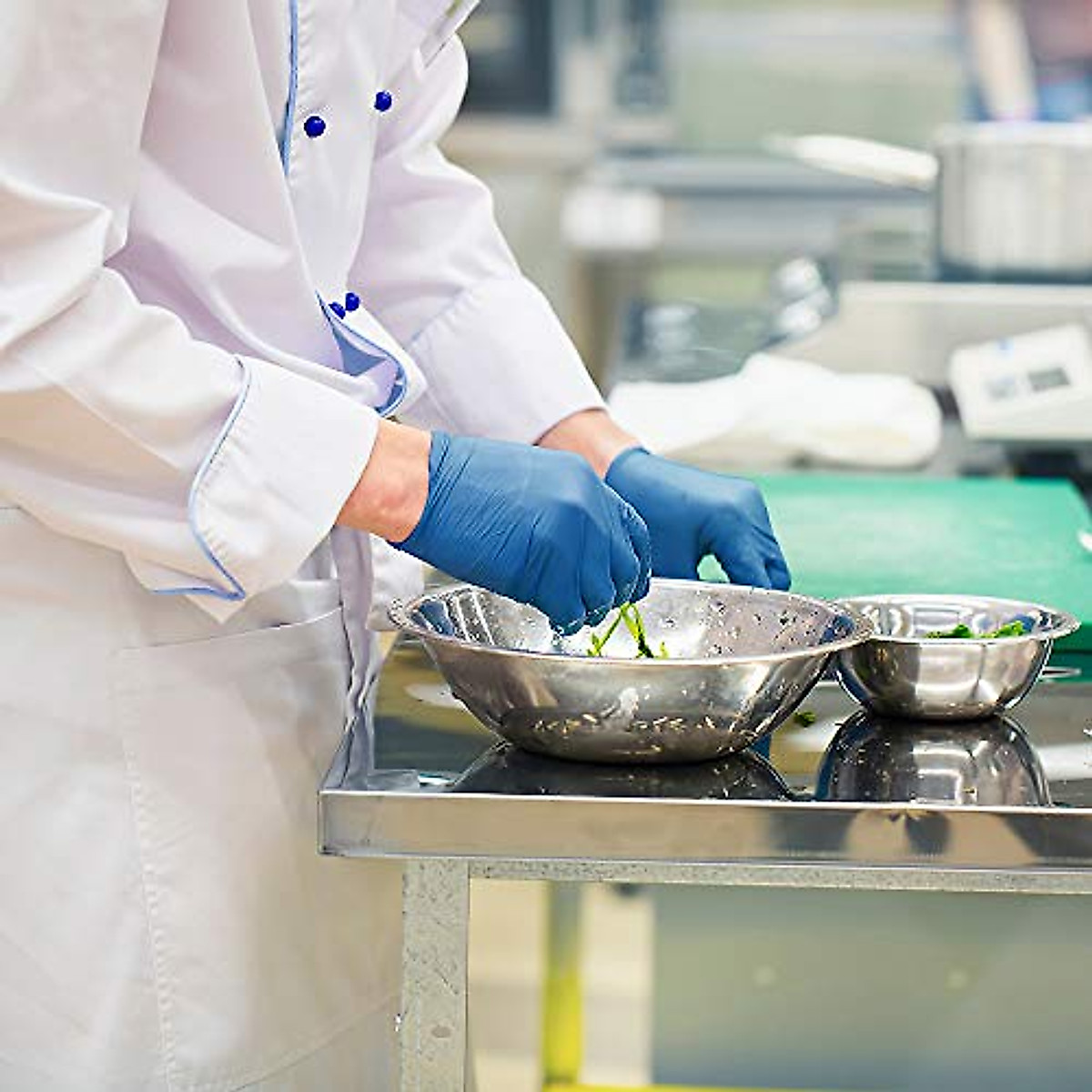 Pac-Dent Armor Nitrile Disposable Exam Gloves, Powder Free and Latex Free, 3.5mm Thick, Textured Grip, Box of 100, Blue, Small - GL-100S