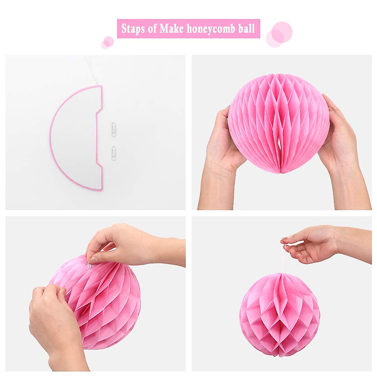 Binpeng Paper Fan for Decorations Paper Honeycomb Tissue Balls for Party Decoration Set of 3 Blue Paper Honeycomb Tissue Fans for Party Decoratio (RAINBOW Honeycomb 6pcs 8 Inch)