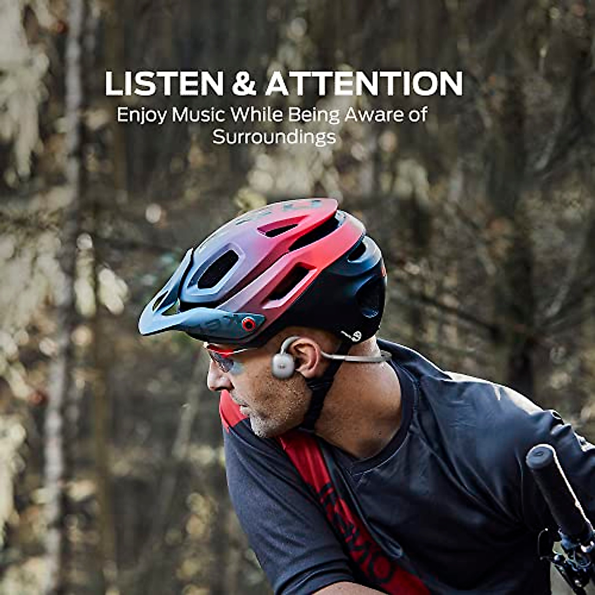 Monster Open Ear Headphones Bone Air Conduction Headphones Wireless Sport Headphones Bluetooth 5.3, Running Earphones with Enhanced Bass, IPX5 Sweatproof for Workout, 7H Playtime Built-in Mic, Silver