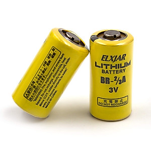 elxjar (2-Pack) 3V BR-2/3ASSP 2/3A Lithium Battery, Replacement for Panasonic BR-2/3A