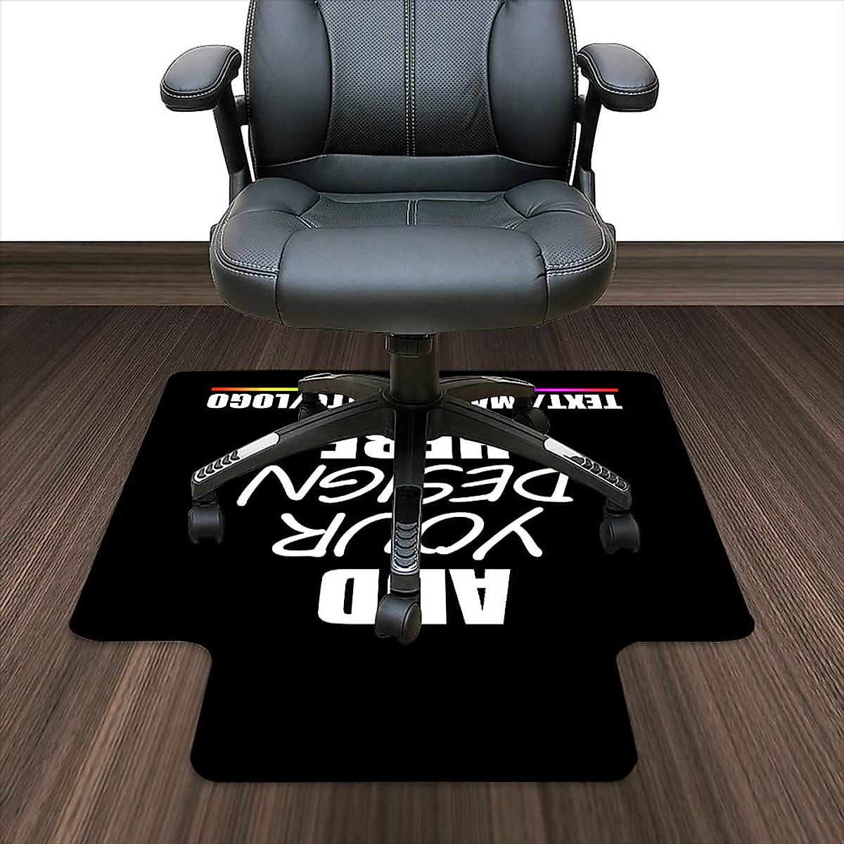TOPDIY Personalized Gaming Chair Mat, Custom Office Chair Mats, Add Your Text Image Logo 36inchx48inch