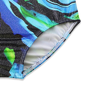 HOZIY Sleeved Leotards for Girls Gymnastics Size 7-8 Year Old 6-7 Years Old Oil Painting Swirl Splash Black Child Kids Tumbling Outfits Bodysuits Leotardos Para Gimnasia Ninas