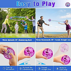 Flying Orb Ball Toys, Galaxy Ball 2024 Hover Ball Soaring Nebula Flying Orb, Hand Controlled Boomerang Galactic iFly Spinner, RGB Light Magic Space UFO Toy, Mini Drone for Kid Adults Outdoor Indoor
