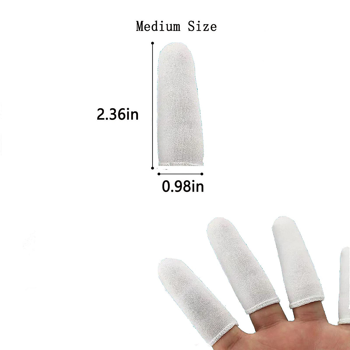 Zxfuture Pack of 100 Cotton Finger cots Protect Fingers Comfortable and Breathable, Absorb Sweat，Cloth Finger cot