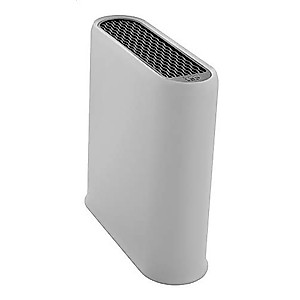 Berghoff LEO Polypropylene (PP) Universal Knife Block 9"x 9.25" x 3" Grey Anti-skid Base Two-tone Knife Insert Store up to 8 knives Space-efficient