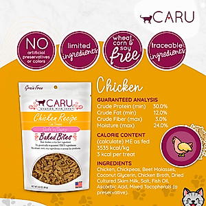 CARU - Soft ‘n Tasty Baked Bites - Chicken Bites Cat Treats - Flavorful All-Natural Treats - 3 oz.