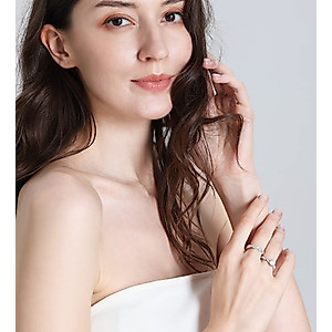 TIGRADE 1CT Wedding Band for Women CZ Bridal Ring Sets Cubic Zirconia Engagement Ring Twisted Unlimited Set Size 4-12,Size 8