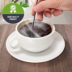 PAMI Disposable Coffee Sip Stirrers/Straws [Value Pack of 1000 Pcs] - 7” Black Plastic Cocktail Stirrers For Drinks- Beverage Stirrers For Hot & Cold Drinks- Swizzle Stirring Sticks For Coffee Bar