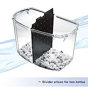 Aqueon Betta Bowl Aquarium Fish Tank Kit, Black, Half Gallon