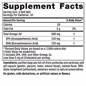 Nordic Naturals Omega-3, Lemon Flavor - 90 Soft Gels - 690 mg Omega-3 - Fish Oil - EPA & DHA - Immune Support, Brain & Heart Health, Optimal Wellness - Non-GMO - 45 Servings