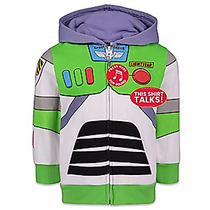 Disney Pixar Toy Story Buzz Lightyear Toddler Boys Fleece Zip Up Hoodie Green 3T