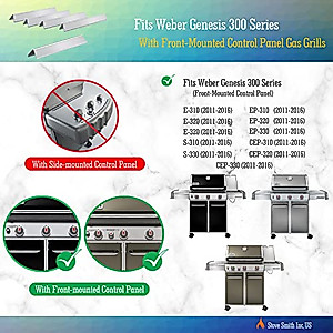 Tombili Flavorizer Bars & Heat Deflector, Replace for Weber Genesis Grill Parts Fits Weber Genesis E/S/EP/CEP-310 320 330 Grills (Front Controls,2011-2016).WTB7620 WTB7622