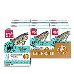 The Honest Kitchen Human Grade Grain Free Meal Booster: 99% Salmon & Pollock (12 pack), 5.5 oz