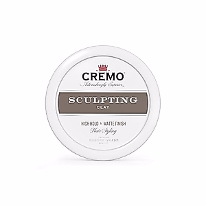 Cremo Mens Hair Clay, Premium Barber Grade Sculpting Clay for Hair Styling, High Hold, Matte Finish, 4 Oz