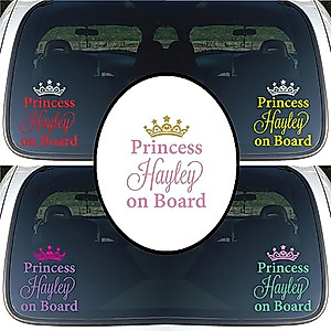 Personalized Name "Princess on Board" Sign Vinyl Decal Sticker for Cars/Trucks