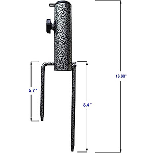 AMMSUN Patio Umbrella Steel Anchor Beach Umbrella Heavy Duty Metal Ground Grass Auger Holder Stands Base with Two Forks Ideal for Use in Soil For Flag, Fishing Rod, Outdoor, Park, Lawn