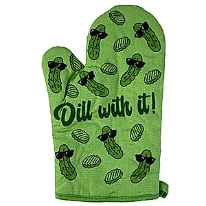 Dill with It Oven Mitt Funny Cool Pickle Coking Kitchen Glove Funny Graphic Kitchenwear Funny Food Novelty Cookware Green Oven Mitt