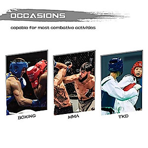 Luniquz Boxing Headgear for Kids Junior Adults Kickboxing Training MMA Sparring Karate, L Red