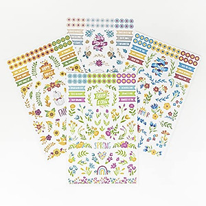 bloom daily planners Decorative Floral Planner Sticker Sheets - Variety Sticker Pack for Decorating, Planning, Scrapbooking, etc.